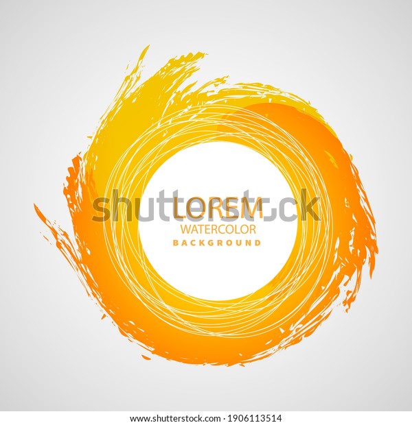 Yellow Ink Round Brush Stroke On Stock Vector (Royalty Free) 1906113514 ...
