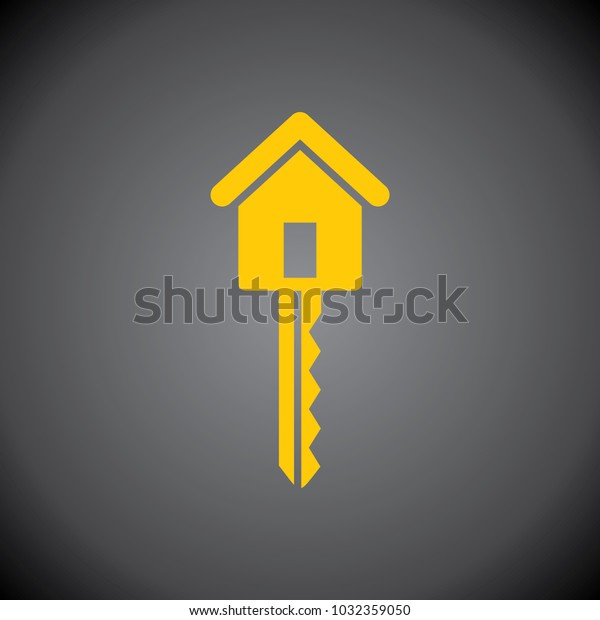 Yellow Key Icon On Black Background Stock Vector (Royalty Free ...