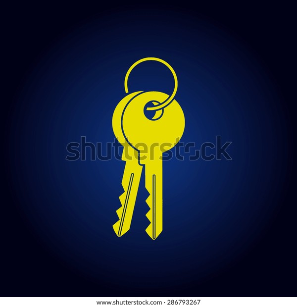 Yellow Key Icon On Blue Background Stock Vector (Royalty Free ...
