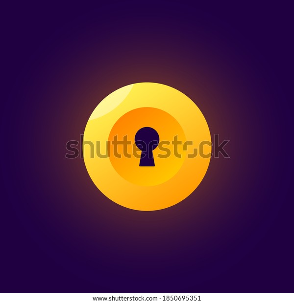 Yellow Keyhole Icon Light Glow On Stock Vector (Royalty Free ...