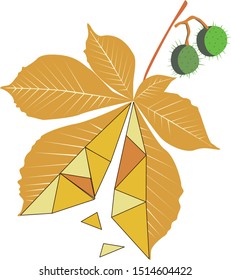 Yellow Leaf Tree Leave Linear Triangles Stock Vector (Royalty Free ...