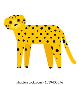 Yellow Leopard Flat Illustration Isolated On Stock Vector (Royalty Free ...