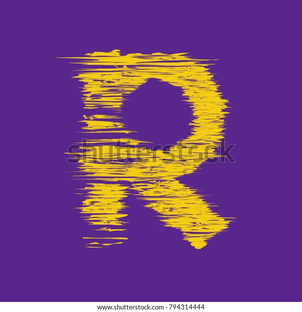 Yellow Letter R On Violet Background Stock Vector (Royalty Free) 794314444