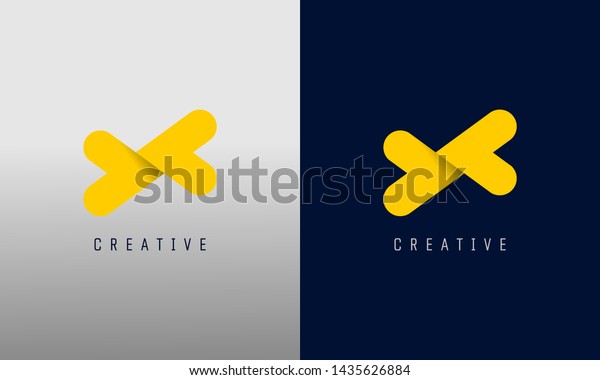 Yellow Letter X Logo Vector Design Stock Vector (Royalty Free ...