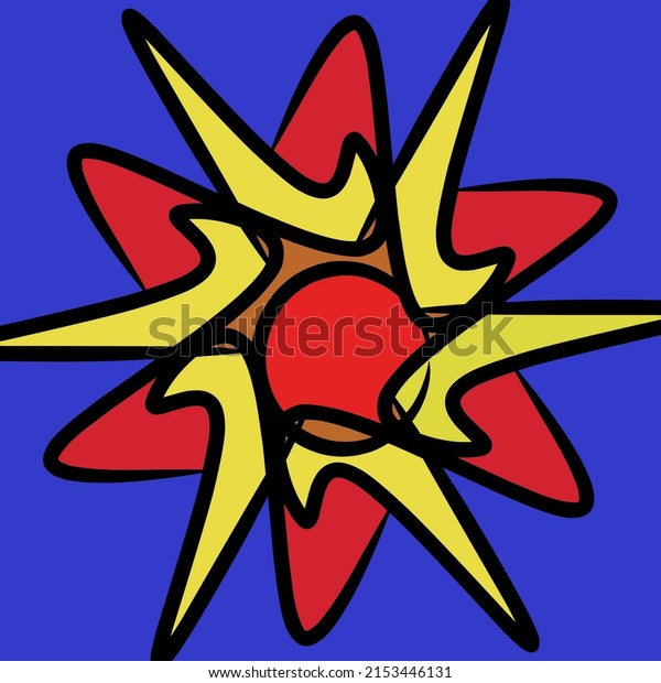 Yellow Light Red Star Ball On Stock Vector (Royalty Free) 2153446131 ...