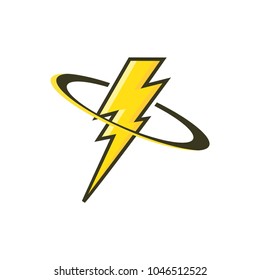 Yellow Lightning Symbol Lightning Logo Thunder: vector de stock (libre ...