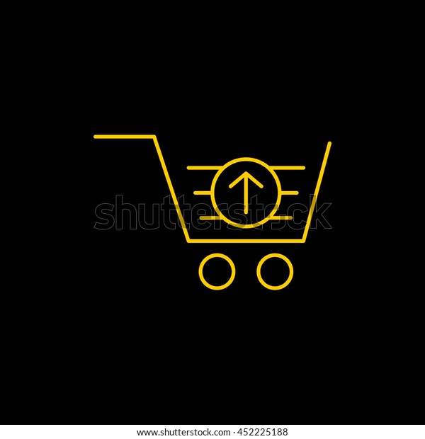 Yellow Line Icon On Black Background Stock Vector (Royalty Free ...