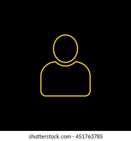 Yellow Line Icon User On Black Stock Vector (Royalty Free) 451763785 ...