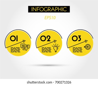 Yellow Linear Infographic Arc Numbers Concept Stock Vector (Royalty ...