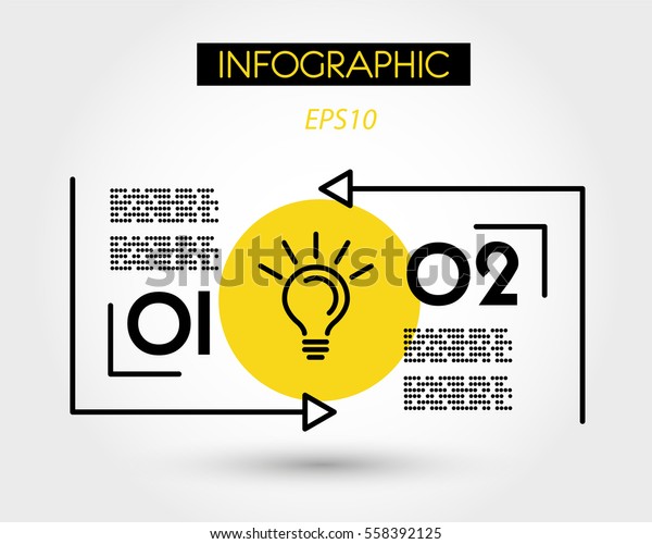 Yellow Linear Infographic Template Two Options Stock Vector (Royalty ...