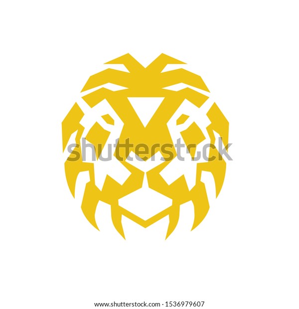 Yellow Lion Vector Logo Beautiful Stock Vector (Royalty Free ...