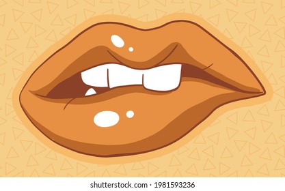 Yellow Lips Teeth Stylized Cartoon Style Stock Vector (Royalty Free ...