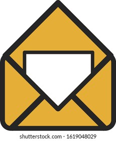 Yellow Mail Icon Vector Illustration Stock Vector (Royalty Free ...