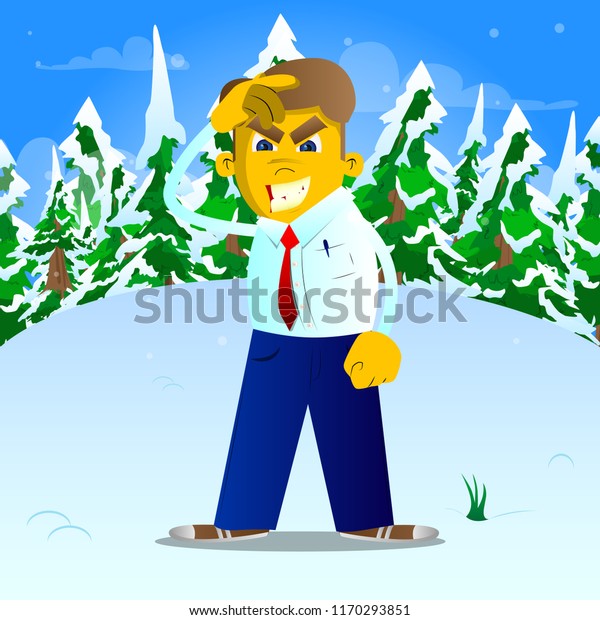 Yellow Man Confused Vector Cartoon Illustration Stock Vector (Royalty ...