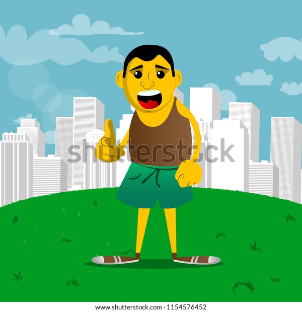 Yellow Man Pointing Viewer His Hand Stock Vector (Royalty Free ...