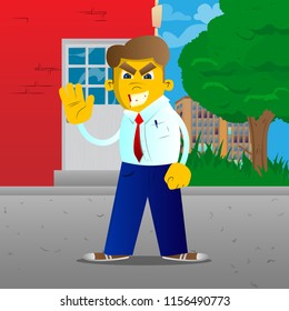 Yellow Man Making Point Vector Cartoon Stock Vector (Royalty Free ...