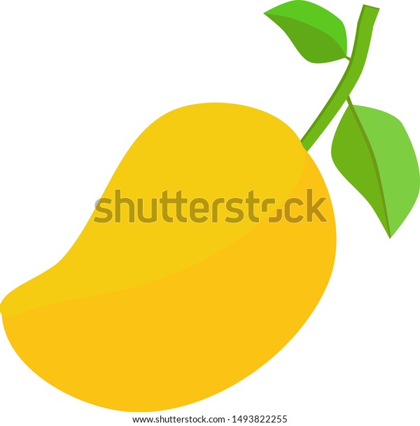 Yellow Mango Cartoon Illustration Fruit 2d Stock Vector (Royalty Free ...