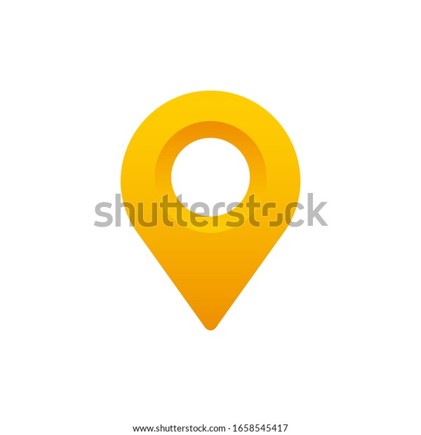 Yellow Map Pin Place Location Icon Stock Vector (Royalty Free ...