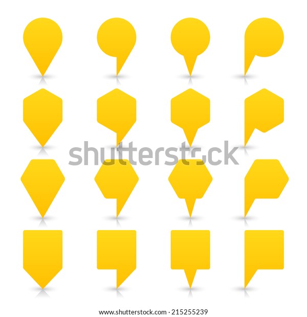 Yellow Map Pin Sign Location Icon 库存矢量图（免版税）215255239 | Shutterstock