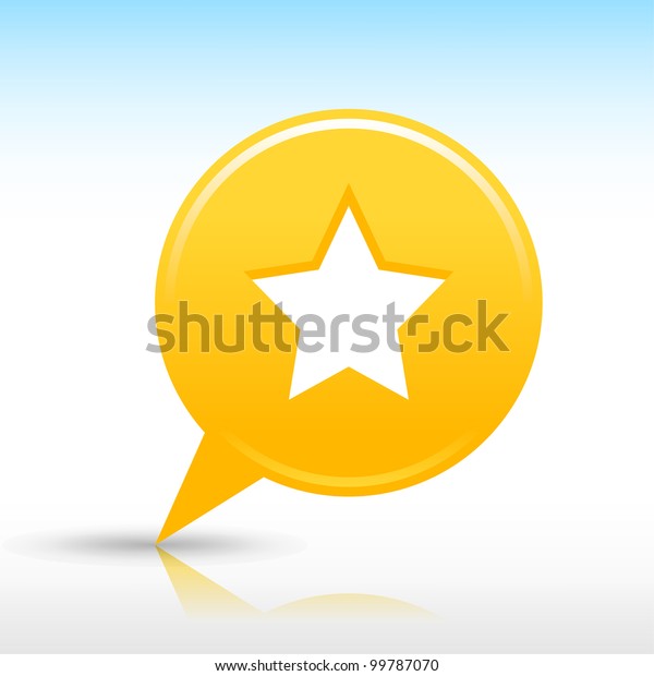 Yellow Map Pin Star Sign Satin Stock Vector (Royalty Free) 99787070