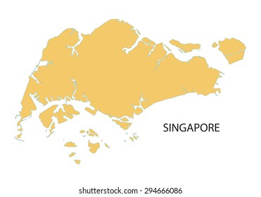 Abstract Yellow Map Singapore On White Stock Vector (Royalty Free ...