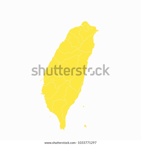 Yellow Maptaiwan Map Each City Border Stock Vector (Royalty Free ...