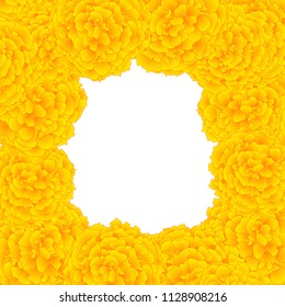 Yellow Marigold Border Isolated On White Stock Vector (Royalty Free ...