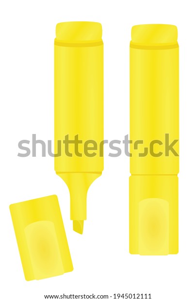 Yellow Marker Pen Vector Illustration Stock Vector (Royalty Free ...