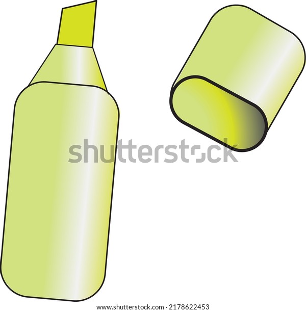 Yellow Marker Pen Vector Illustration School Stock Vector (Royalty Free ...