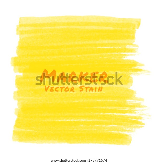 Yellow Marker Stain Vector Illustration Stock Vector (Royalty Free ...