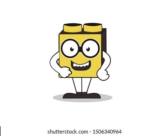Yellow Maskot Cartoon Vector Happy Illustration Stock Vector (Royalty ...