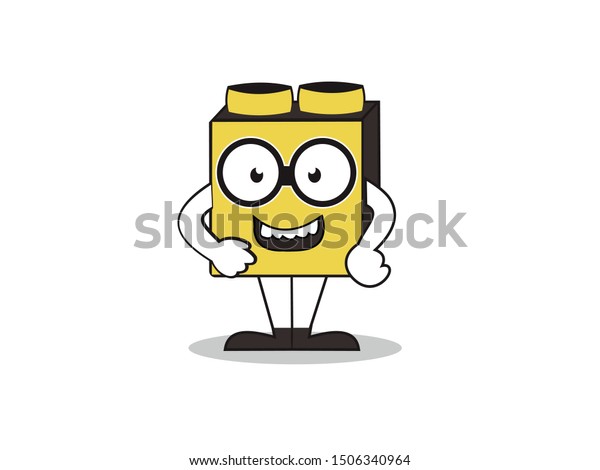 Yellow Maskot Cartoon Vector Happy Illustration Stock Vector (Royalty ...