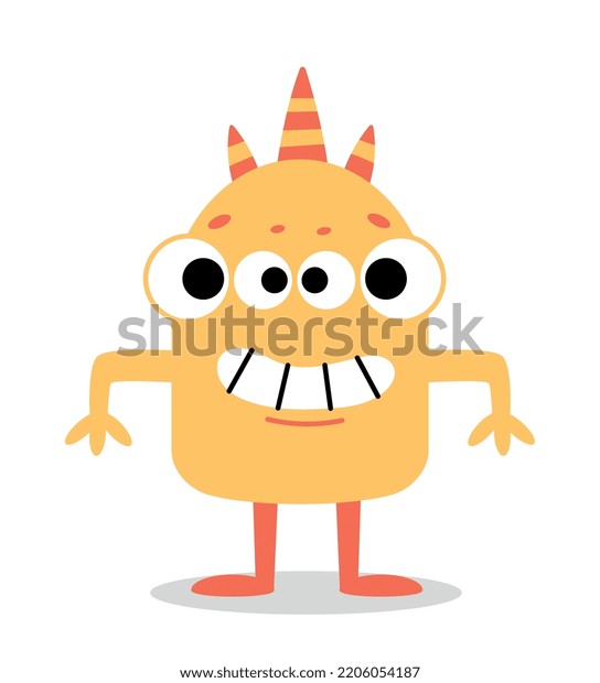 Yellow Monster Character Mutant Large Head Stock Vector (Royalty Free ...