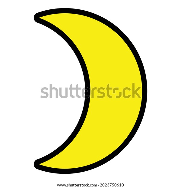 Yellow Moon Icon Rounded Outline Stock Vector (Royalty Free) 2023750610 ...