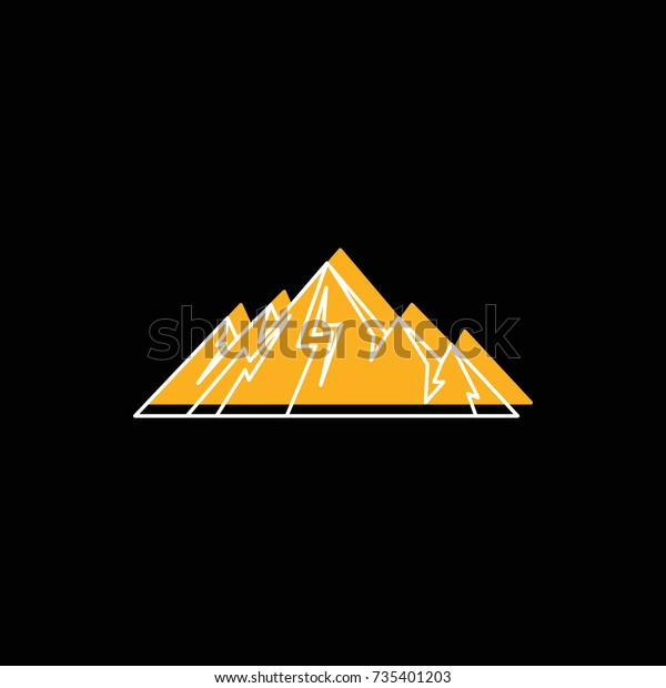Yellow Mountain Icon Doodle Illustration Mountain Stock Vector (Royalty ...
