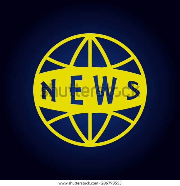 Yellow News Vector Icon World Globe Stock Vector (Royalty Free ...