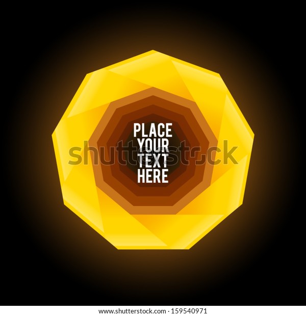 Yellow Nonagon Shape On Dark Background Stock Vector (Royalty Free ...
