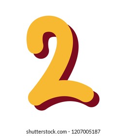 Yellow Number Two Font On White Stock Vector (Royalty Free) 1207005187 ...
