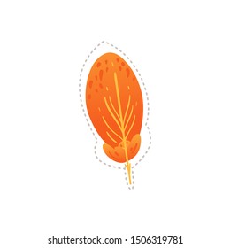 Yellow Orange Bird Feather Drawing Isolated Stock Vector (Royalty Free ...