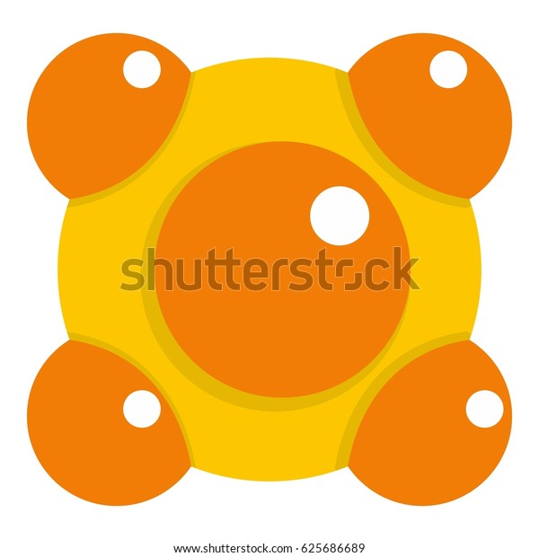 Yellow Orange Molecules Icon Flat Isolated Stock Vector (Royalty Free ...