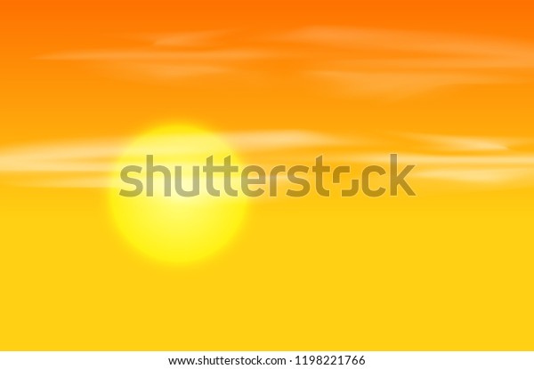 Yellow Orange Sunset Background Illustration Stock Vector (Royalty Free ...