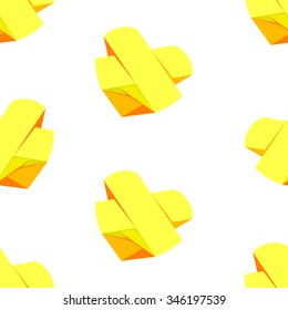 Yellow Origami Hearts Pattern Vector Illustration Stock Vector (Royalty ...