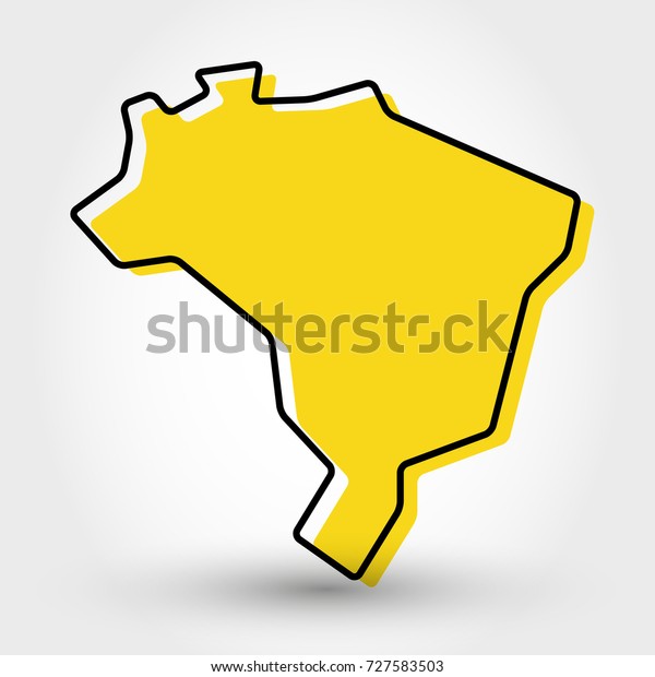 Vetor stock de mapa esboço amarelo do Brasil, conceito (livre de ...