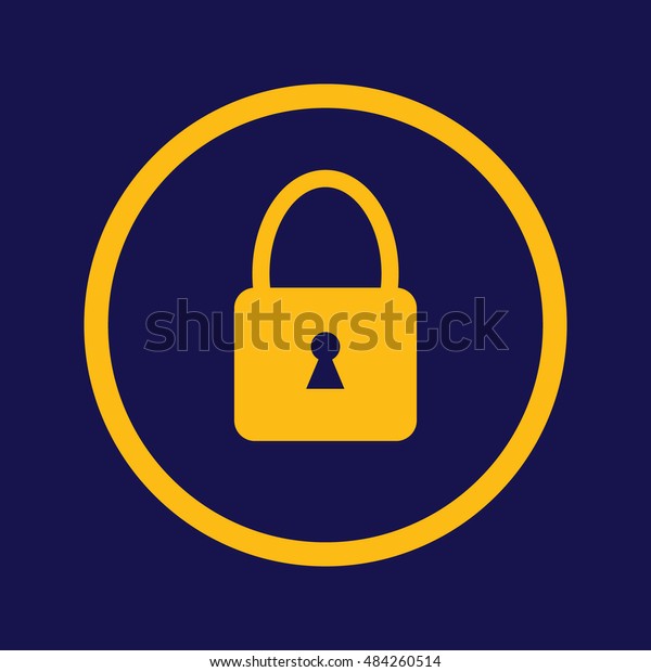 Yellow Padlock Icon Vector Blue Background Stock Vector (Royalty Free ...