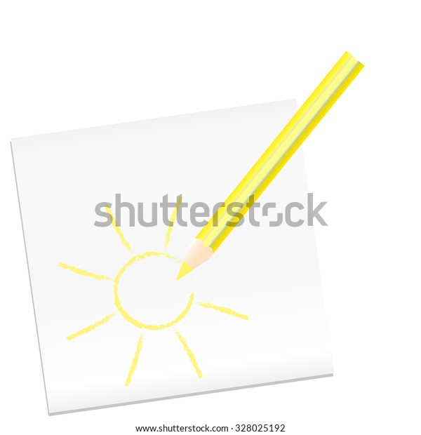 Yellow Painted Sun Pencil Stock Vector (Royalty Free) 328025192 ...