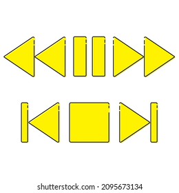 Yellow Pause Stop Icon Music Stock Vector (Royalty Free) 2095673134 ...