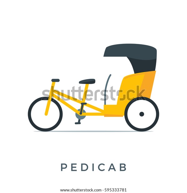 Yellow Pedicab Isolated Vector Illustration Stock Vector (Royalty Free ...