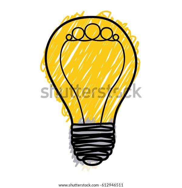Yellow Pencil Drawing Background Light Bulb Stock Vector (Royalty Free ...