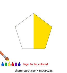 Yellow Pentagon Coloring Book Educate Preschool Stock Vector (Royalty ...