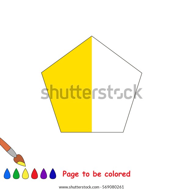 Yellow Pentagon Coloring Book Educate Preschool Stock Vector (Royalty ...